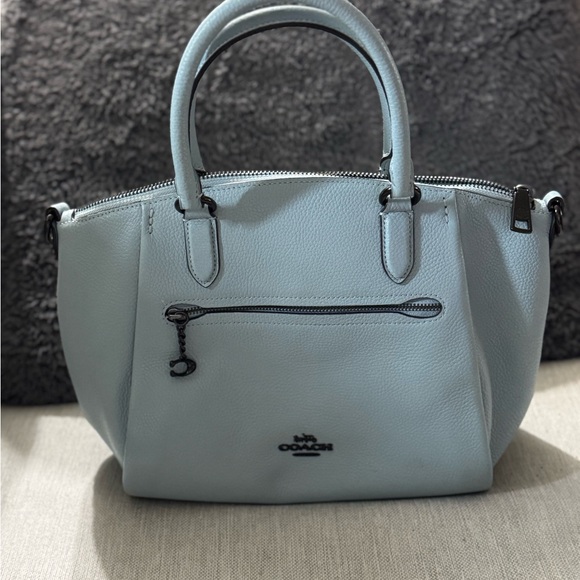 Coach | Bags | Coach Sky Blue Leather Satchel | Poshmark